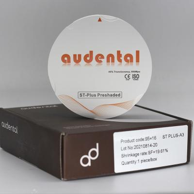 China Laboratorio Dental ST/DST Plus Presombre Dental Bloque de zircónía de alta translucidez y resistencia en venta