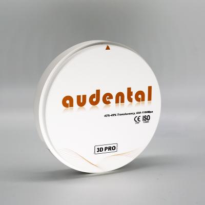 中国 透き通し 42-49% Audental CAD CAM ジルコーンディスク 20色歯科ジルコニアブロック 販売のため