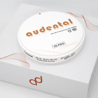 中国 3Dプロ多層歯科ラボ 歯科ジルコニアブロック 高柔性強度 透き通しオーディエンタル 販売のため
