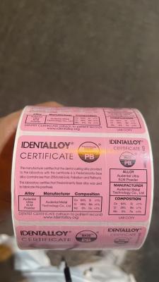 Cina Audental Ultra SLM Powder CoCrMo Materiale per la stampa 3D di metallo dentale certificata CE FDA IdentAlloy in vendita