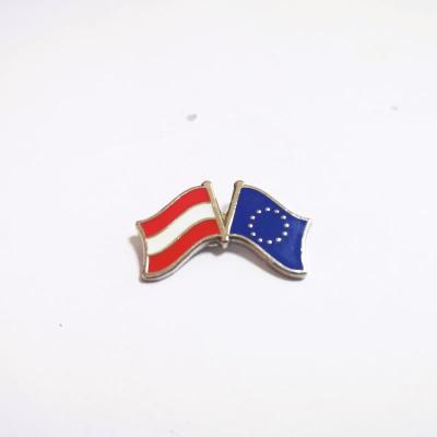 Patriotische Flaggen-Emaillpins mit Epoxidbeschichtung und Silberveredelung
