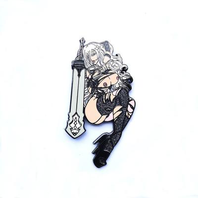Die Casted Anime Girl Custom Hard Enamel Pins mit Doppelpfosten und Gummi-Clutches