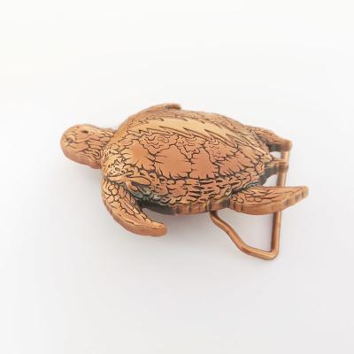 Zinc Alloy Tortoise Belt Buckle 3.5 Inch Antique Copper Finish 10mm Thick