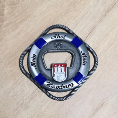 3D Die Casting Zinc Alloy Metal Fridge Magnet Decoration Hamburg City Photo
