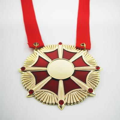 Revestimiento en oro Medalla de carnaval de fundición 3D Vibrante Esmalte suave Colores transparentes