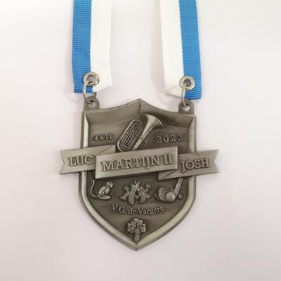 Medalla de Carnaval Musical 3D con cinta de aleación de zinc de plata antigua