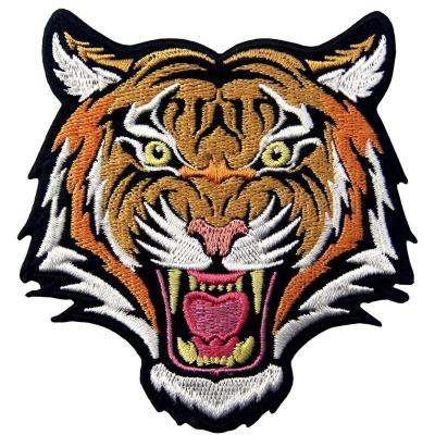 China High Quality Handmade Embroidered 3D Tiger Patches Iron-On for Hat Clothing Bags Customizable Logo Metal Twill Material Heart for sale