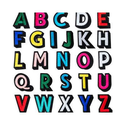 China Trendy DIY Embroidery Alphabet Letter Number Patches 7CM Colorful Embroidered Letters Set English Letters Patches for sale