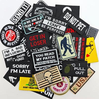 China Allsize Custom Funny Patch Full Embroidery Loop and Hook Patches for Caps Backpacks Vest Harness Uniforms for sale