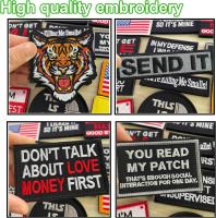 China Shield Bounty Hunter Embroidered Emblem Badge Patch Hook & Loop Tactical Patch for Caps Jersey Jeans Jacket -Green for sale