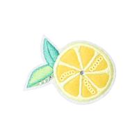 China Crystal 3D Logo Latest Lemon Embroidery Sequin Patch for sale