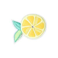 China Crystal 3D Logo Latest Lemon Embroidery Sequin Patch for sale