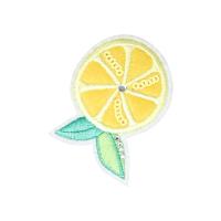 China Crystal 3D Logo Latest Lemon Embroidery Sequin Patch for sale