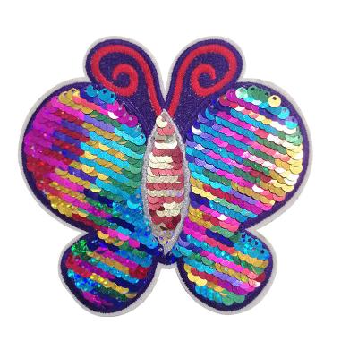 China 3D Cloth Patch Reversible Embroidery Patch Label with Beads and Sequins Embroidered Clothing Accessories Main Material Fabric for sale