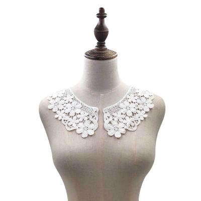 China Custom Embroidery Neck Lace Tulle Lace Embroidery Mesh Cotton Lace Fabric Embroidery for sale