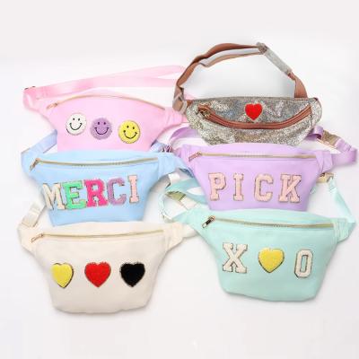 China Unisex Customizable Embroidered Snow Neil Water Proof Zipper Waist Bag Free Design Nylon Printed Fashion Cartoon for sale