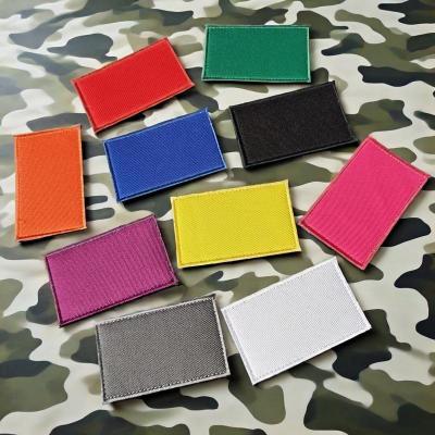 China Custom Colors Embroidered Sew-On Badges Hook and Loop Blank Fabric Patches for Clothing & Backpack Decoration Hook Loop Type for sale