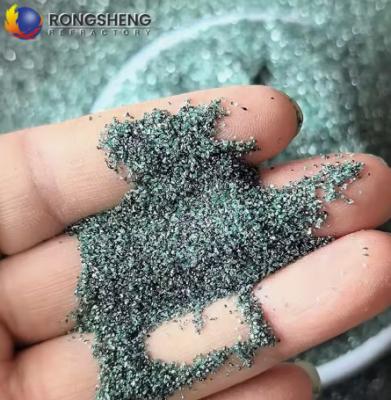 China High Purity RONGSHENG Green Silicon Carbide Powder Abrasive Grit 240# 360# F1200 High Strength 1900 Refractory Ceramic for sale