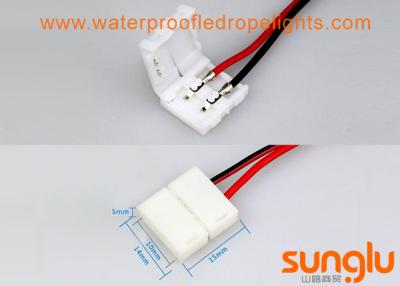 China Aluminium LED Lighting Accessories 2 Pin Wire Connector 12V Single Color With Two Ends for sale