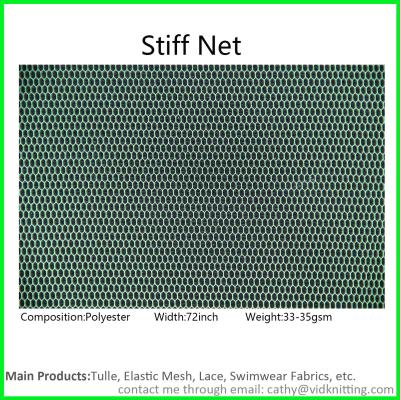 China 68D Polyester Hard Mesh Fabric for Gift Packing with 33gsm in weight for sale