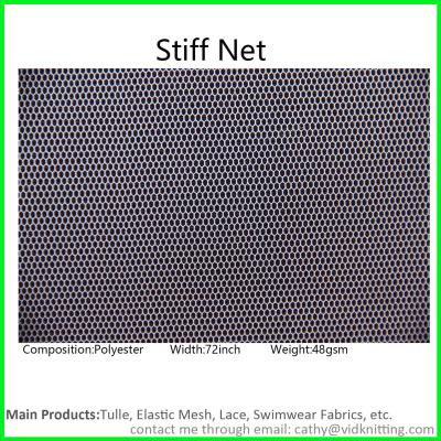 China 100D Polyester Hard Mesh Fabric for Gift Packing with 48gsm in weight for sale