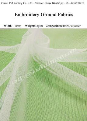 China Filament Polyester Embroidery Ground Warp Knitting Mesh fabric for sale