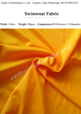 China Anti UV Solid Stretch Polyester Warp Knitted Swimwear Fabric Swimsuit Fabrics for sale