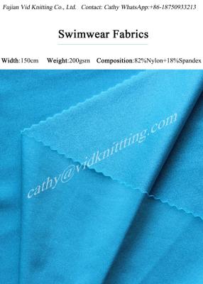 China 200gsm Solid Stretch Nylon Warp Knitted Swimwear Fabric Swimsuit Fabrics for sale