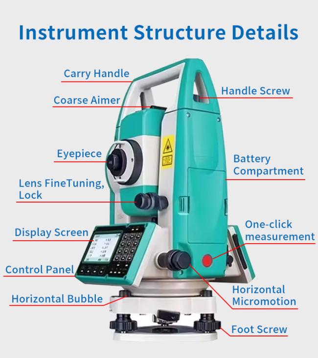 RUIDE RTS-822R10M Total Station side view
