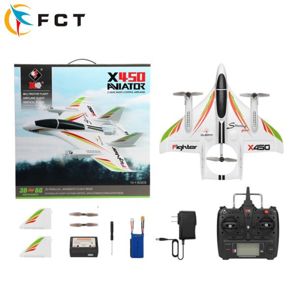 Quality WLtoys X450 Brushless Vtol RC Airplane 2.4G 6CH 3D/6G RC Helicopters Original AA for sale