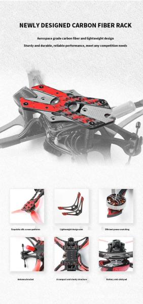 Quality Red Black Emax Hawk Apex Fpv Racing Drone Ecoii 2004 Brushless Motor 5inch Bnf for sale