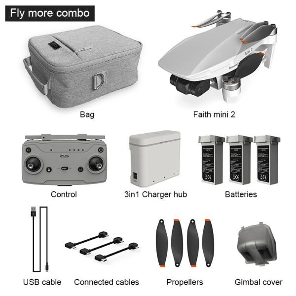 Quality Faith Mini 2 Drone with 4K 3 Axis Gimbal Foldable Design 3km Camera Range 5000 for sale
