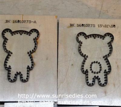China Cartoon steel rule cutting die making, flat shaved knife steel dies for toy, for sale