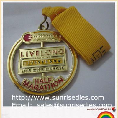 China Swivel metal medal with spinning axial, spinning metal sports medal with enameling, for sale