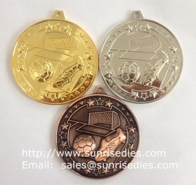 China Embossed metal soccer medals, China medal manufacturer for custom sports medals cheap for sale