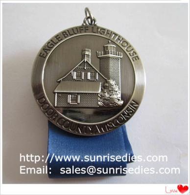 China Antique Nickle metal club award medals with embossed design, China medal producer, for sale