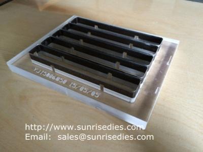 China Plexiglass steel rule dies making, acrylic substrate steel rule foam cutting dies for sale