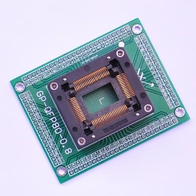 China programmer adapter QFP80 PQFP80 QFP80 IC socket 0.8mm QFP80 programming adapter for sale