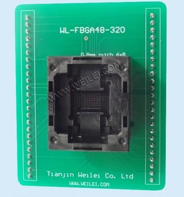 China Test socket FBGA48 ic Adapter for wellon programer 0.8mm pitch for sale