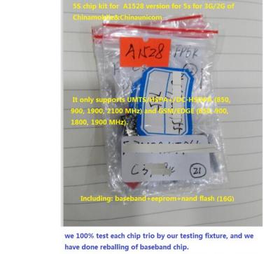 China remove icloud of iphone 5s unlocking bypass by chip kit trio of baseband+eeprom+nand f(16G) iphone5s A1528 version,5kit/ for sale