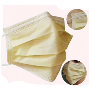 China Surgical 3 Ply Anti Dust medical face cover disposable Non Woven Face Mask yellow for sale