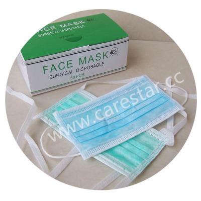 China Disposable Surgical Nonwoven 3 Layers surgical Mask with Ties for sale