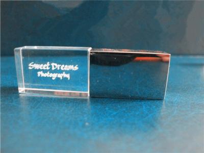 China Free engraved logo LED light crytal usb disk for sale