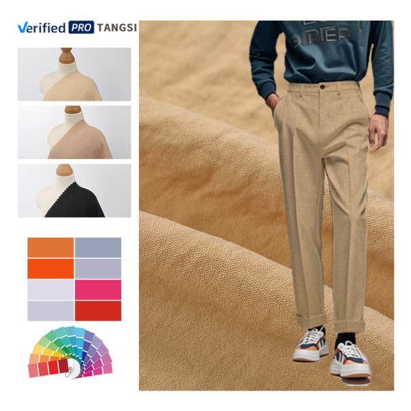 Quality High Quality Wholesale Factory Solid Color Woven Plain Fabric 100% Polyester  Ready Goods for Women and Men's Clothing for sale