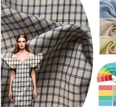 China French Eco-friendly Flax Fabrics Check Yarn Dyed 60% Linen 40% Cotton Fabric for Shirt and Clothing for sale