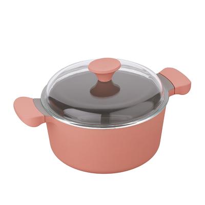 China Durable Hot Selling OEM Ceramic Coating Aluminum Induction Cooking Pots Non Stick for sale