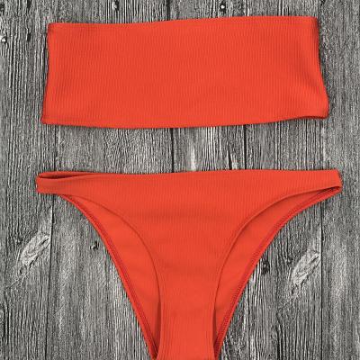 China Wholesale and Retail 2018 Women Sexy Solid Bandeau Brazilian Bikini Set for sale