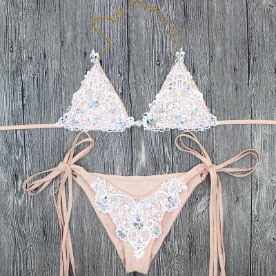 China Wholesale and Retail 2018 New Women Sexy Mesh Diamond Triangle Bikini Set for sale