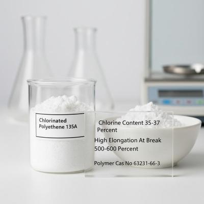 China Chlorine Content 35-37 Percent Chlorinated Polyethylene 135A High Elongation At Break 500-600 Percent Polymer Cas No 63231-66-3 for sale