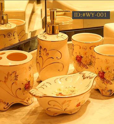 China L-D high-end luxurious ceramic bathroom accessories（Housewarming gift） ID:#WY-001 for sale